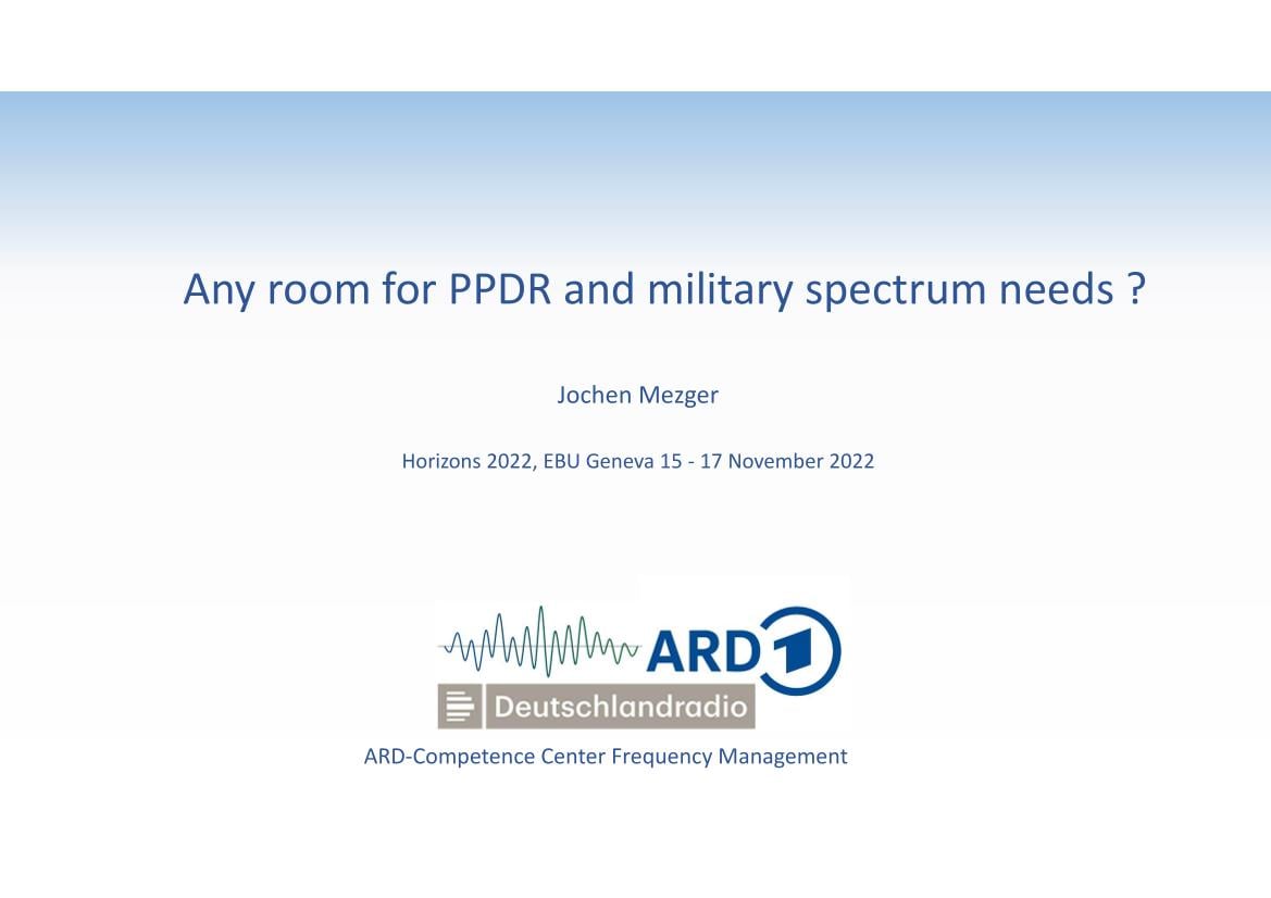 Any room for PPDR and military spectrum needs? | EBU Technology ...